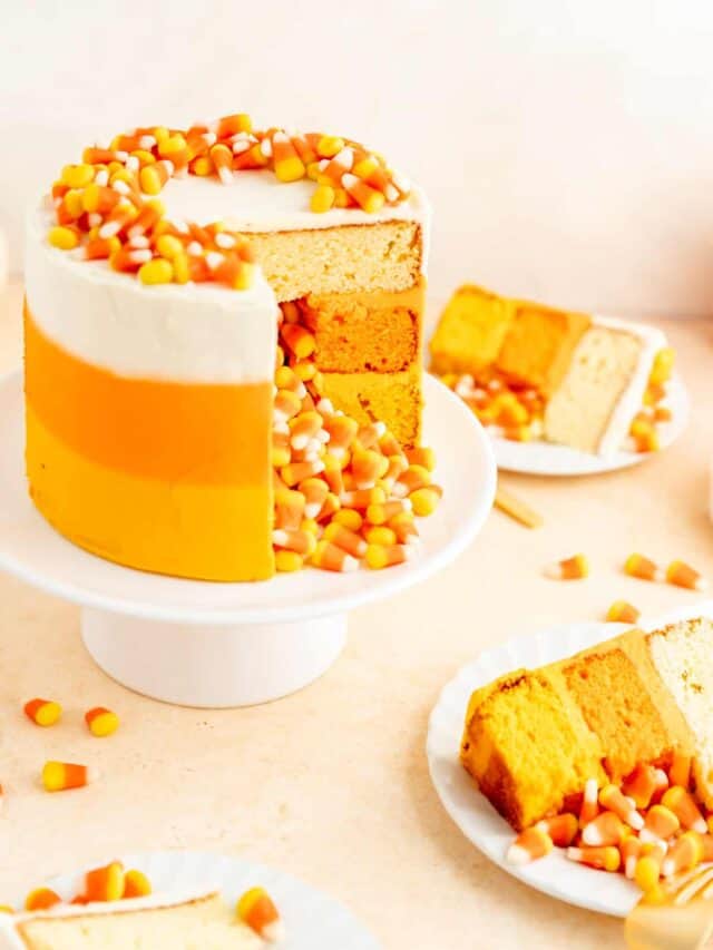Halloween Candy Corn Cake - MINT + MALLOW Kitchen